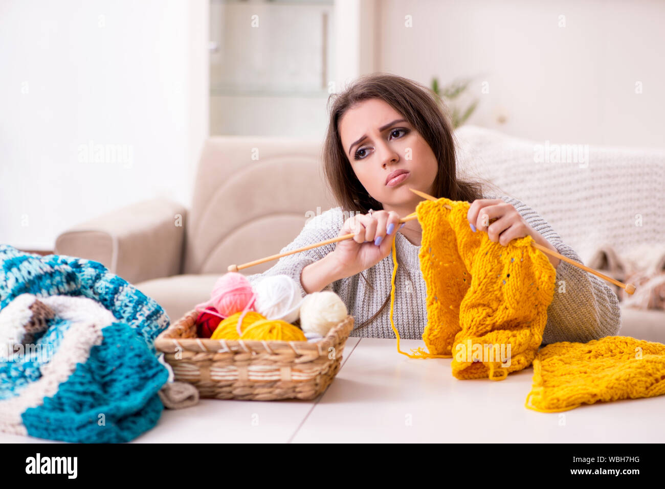 Frustrated woman and knit hi-res stock photography and images - Alamy