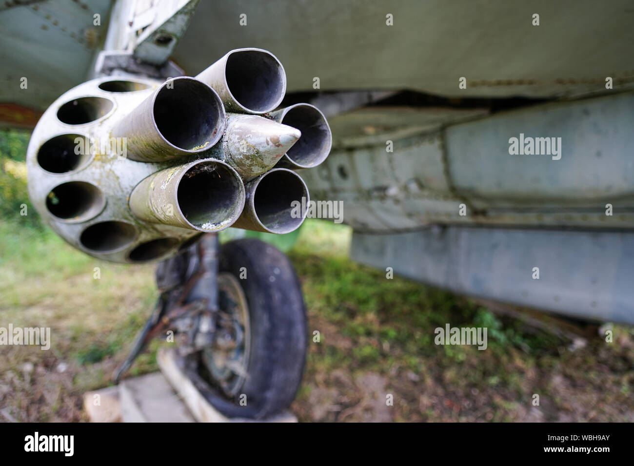 Rotting planes: UB-16-57U rocket launcher on a derelict MIG 21 Stock ...