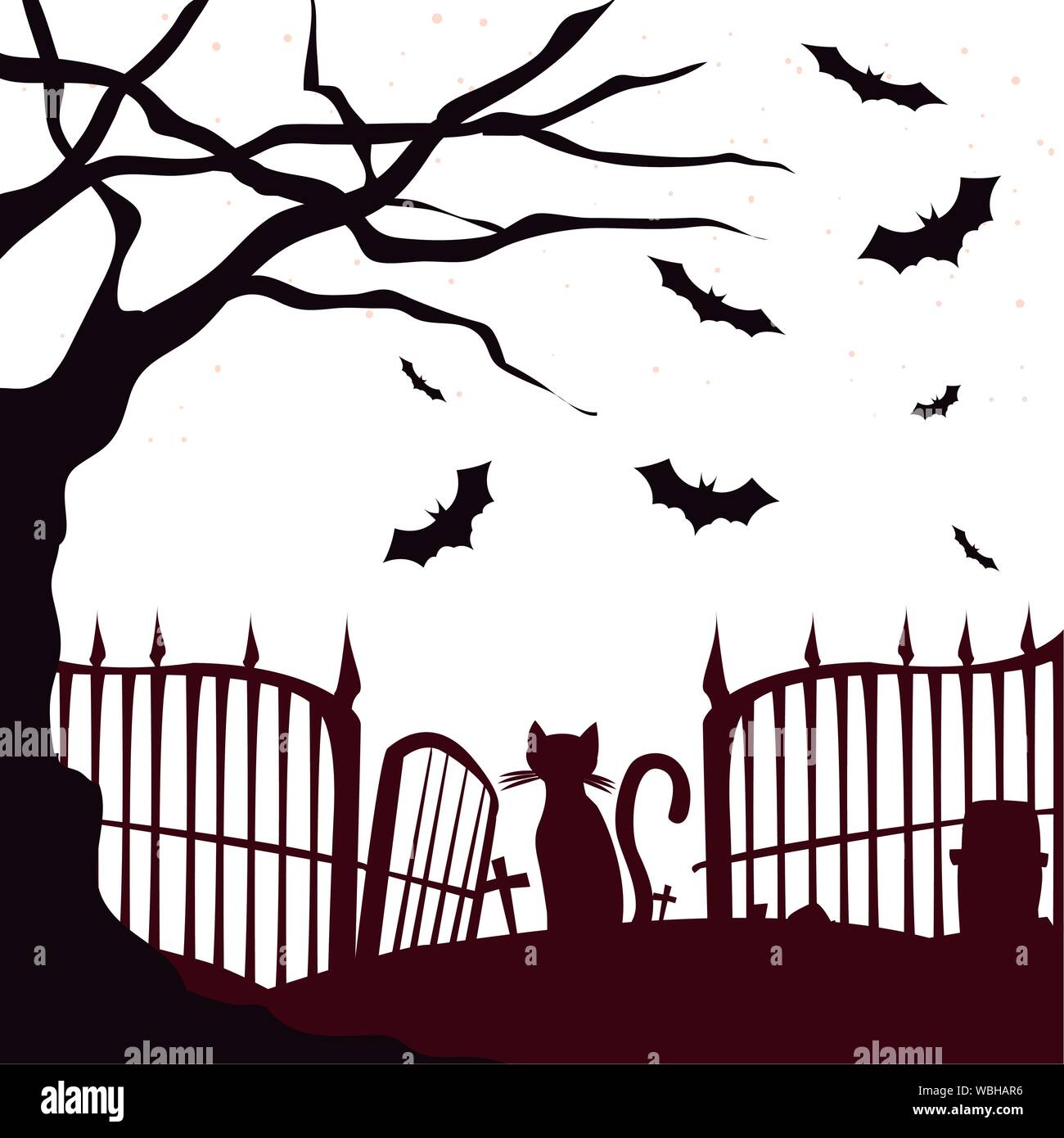Cartoon Cemetery Gates