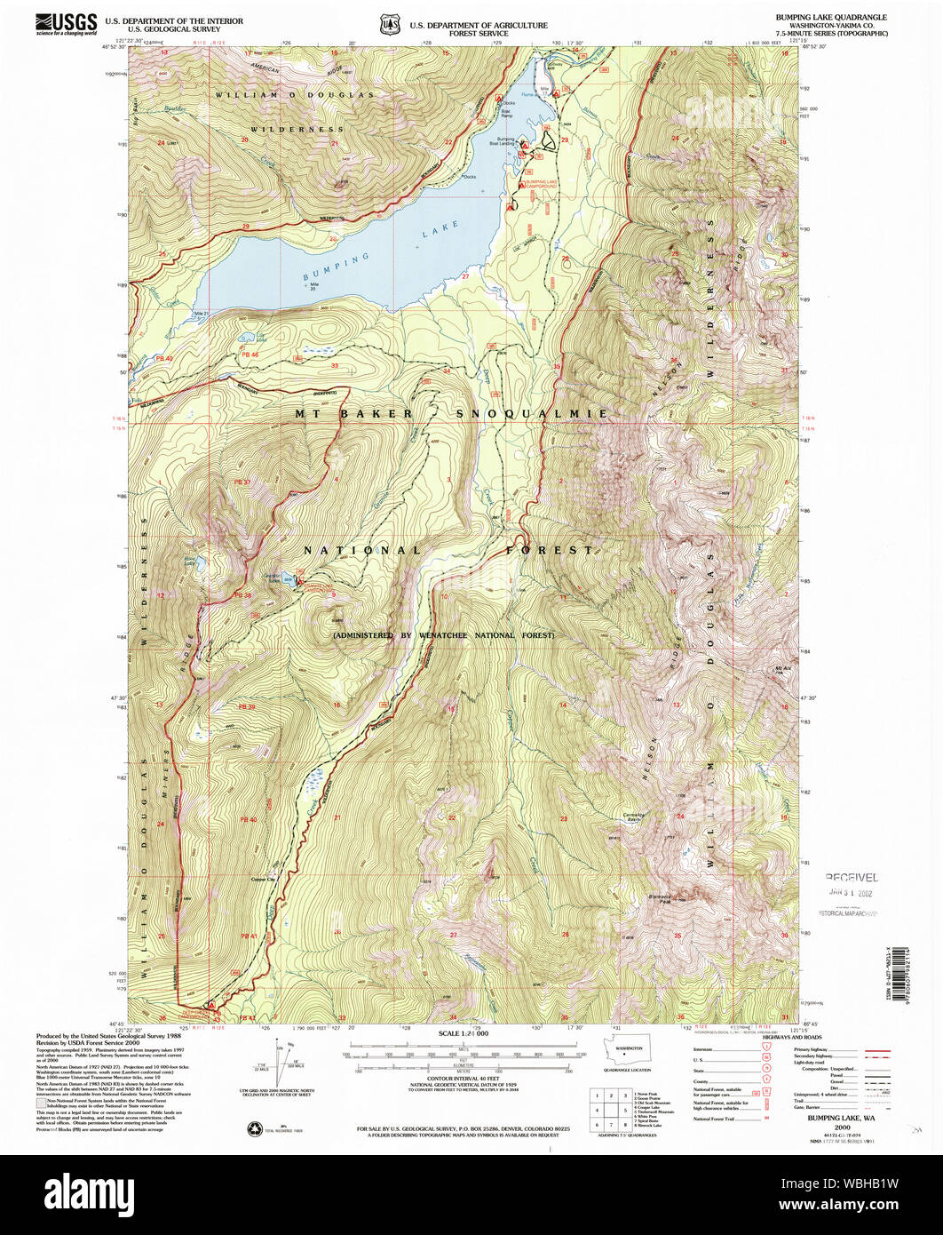 USGS Topo Map Washington State WA Bumping Lake 240269 2000 24000 ...