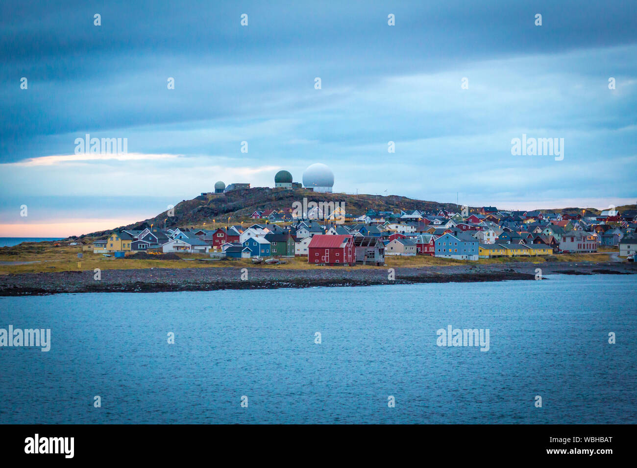 colorful town Vardø in the Barents Sea, Norwegian Stock Photo - Alamy