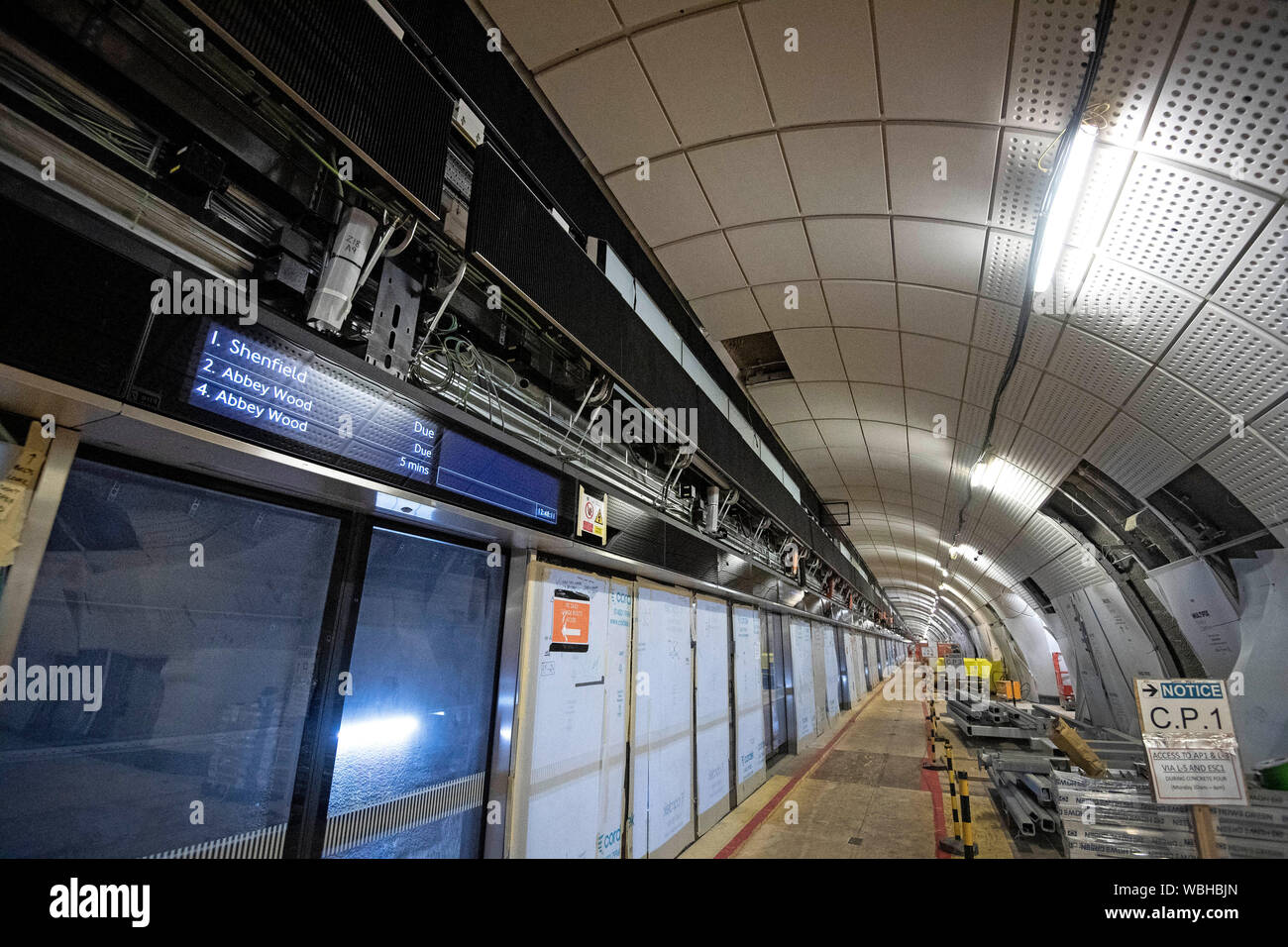 One of the platforms for the new Elizabeth Line at Bond Street Station ...