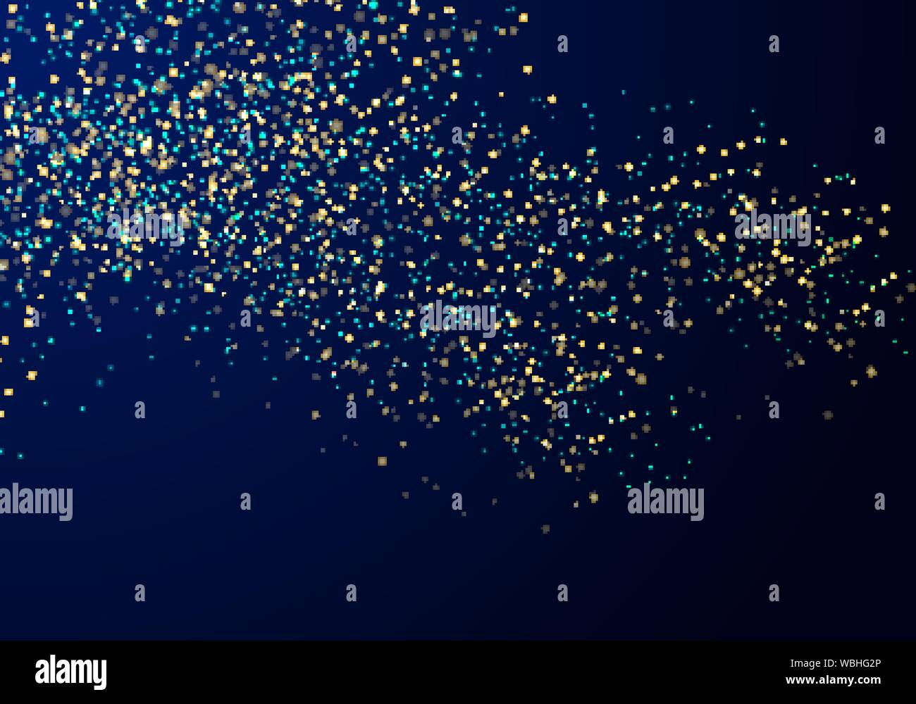 Abstract falling particles golden glitter lights texture on a dark blue ...