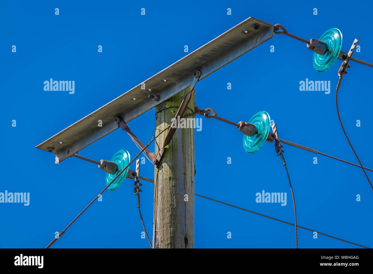 Overhead Electricity and Telephone Communication Utility Poles and ...