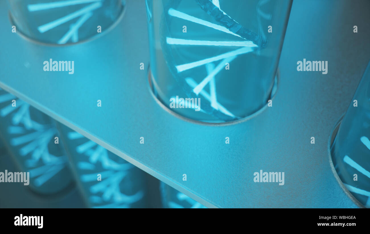 Double helical structure of DNA inside the test tube, DNA molecule, RNA ...