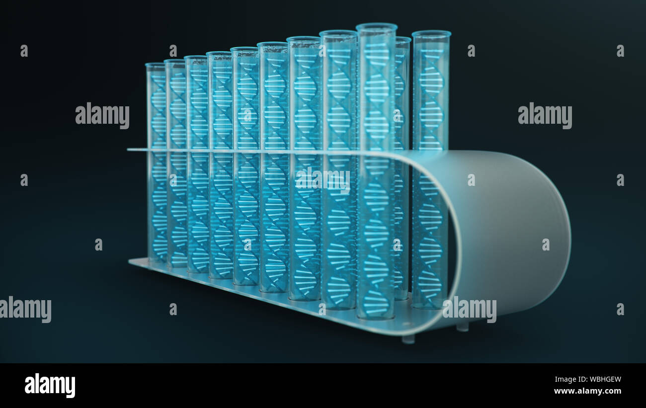 Double helical structure of DNA inside the test tube, DNA molecule, RNA ...