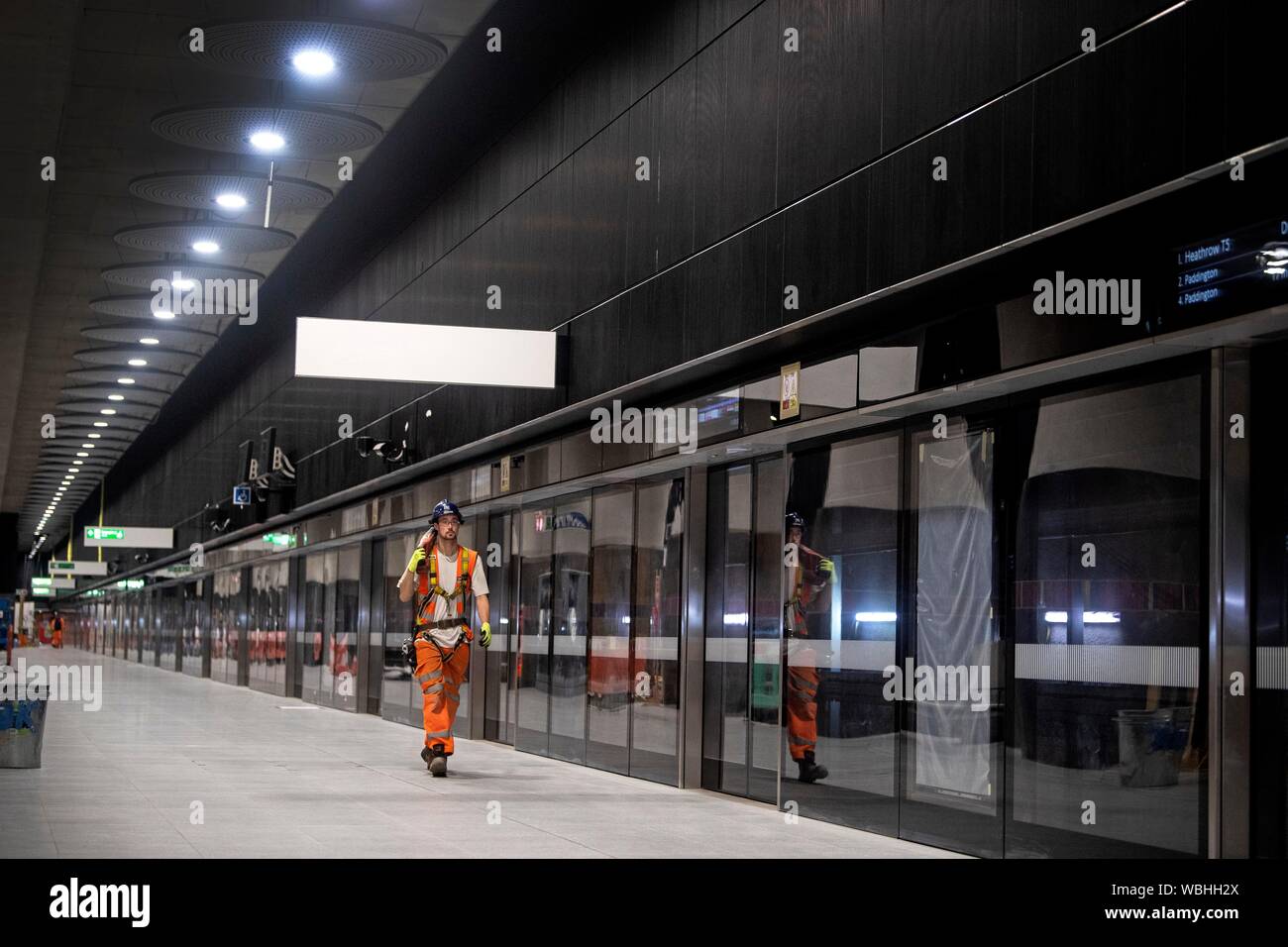 One of the platforms for the new Elizabeth Line at Woolwich station in ...