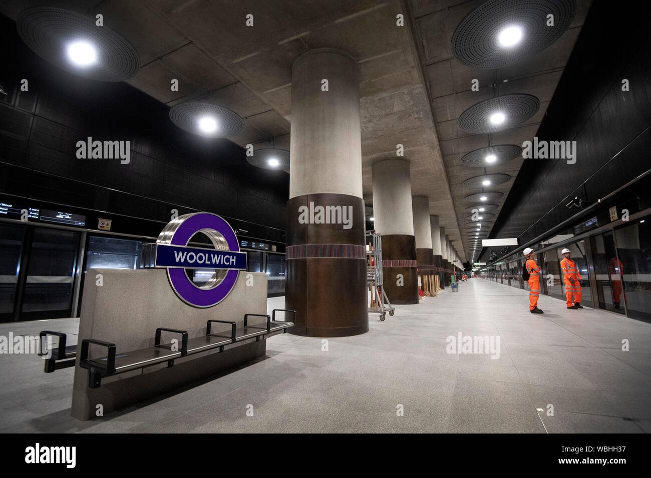 One of the platforms for the new Elizabeth Line at Woolwich station in ...