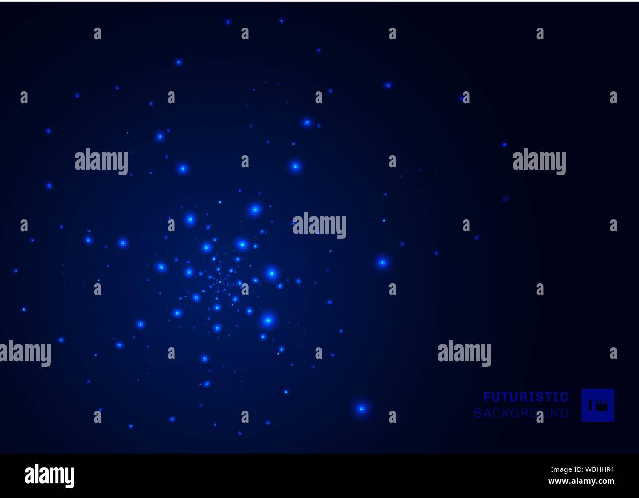 Abstract futuristic technology particles in cosmos blue background ...
