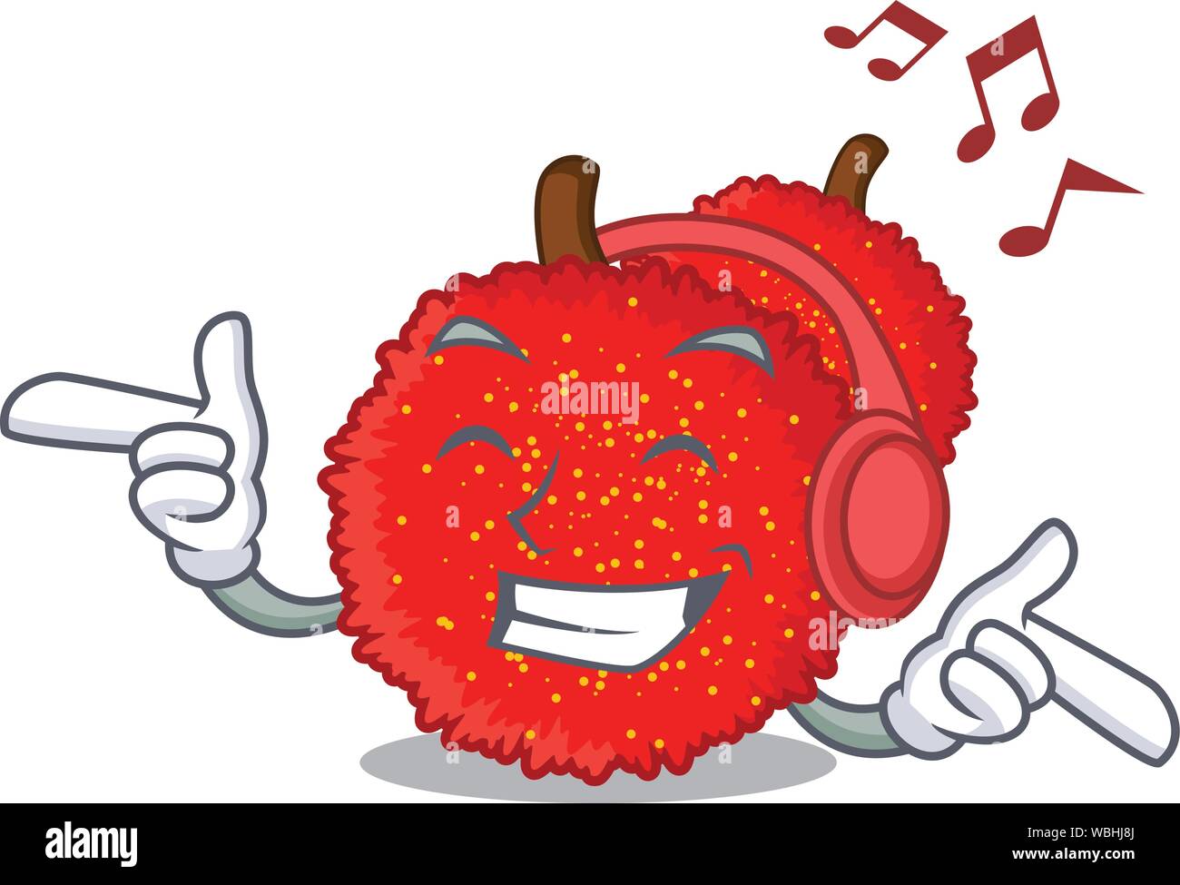 Listening music bayberry tea served in cartoon glass Stock Vector Image ...