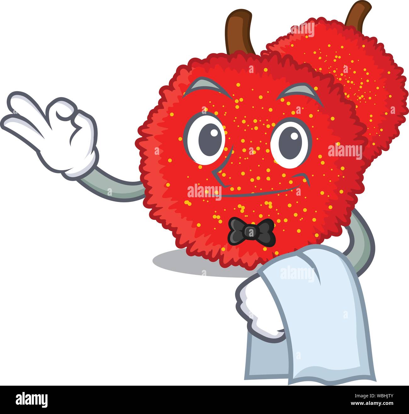 Waiter bayberry tea served in cartoon glass Stock Vector Image & Art ...