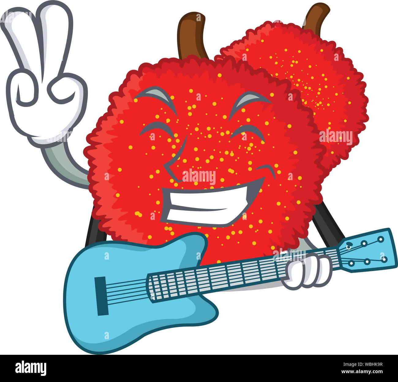 With guitar bayberry tea served in cartoon glass Stock Vector Image ...