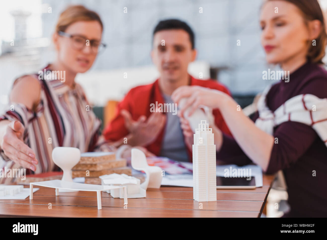 Interior designers using plastic models for their work Stock Photo - Alamy