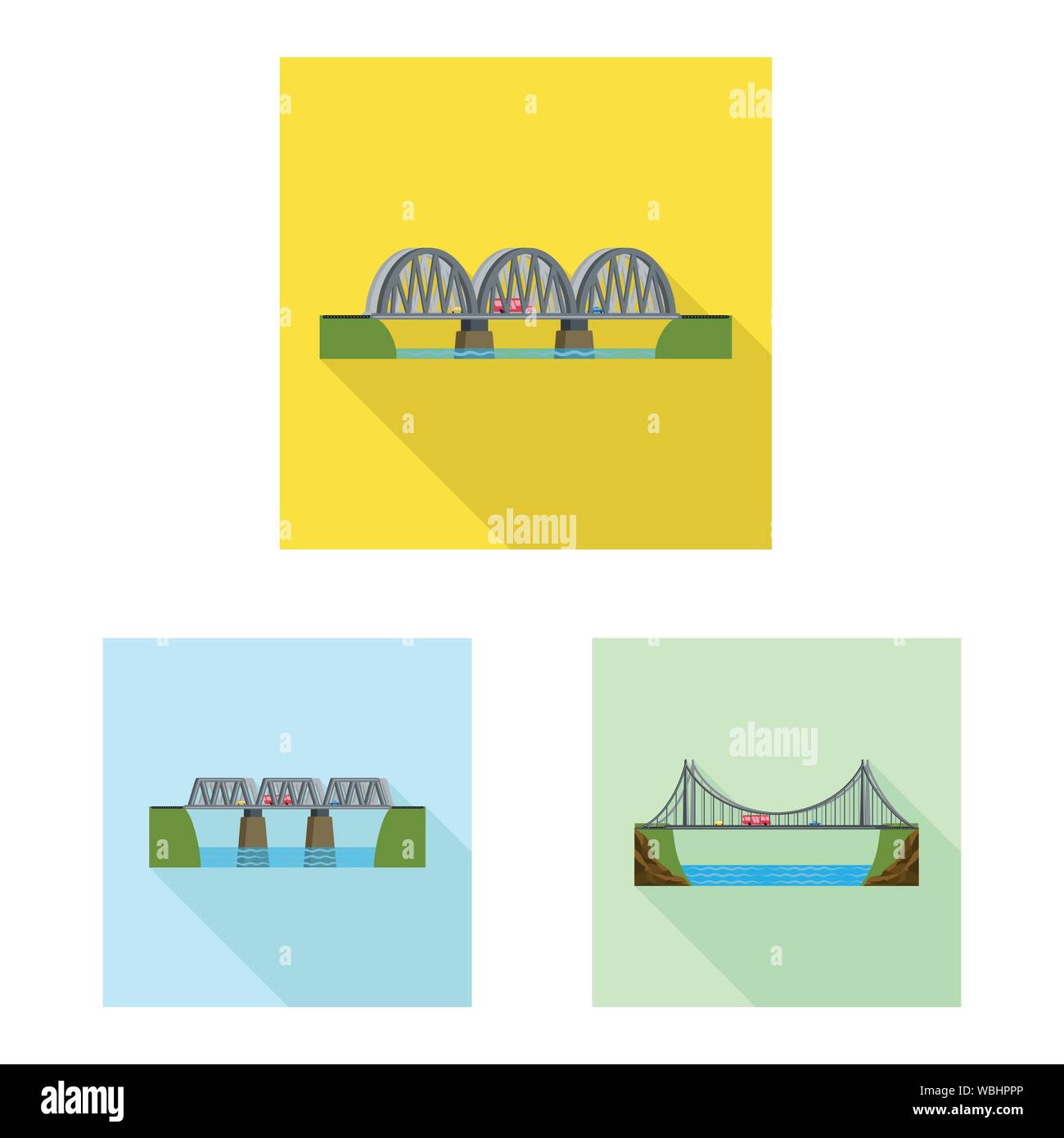 Vector design of bridgework and bridge icon. Collection of bridgework ...