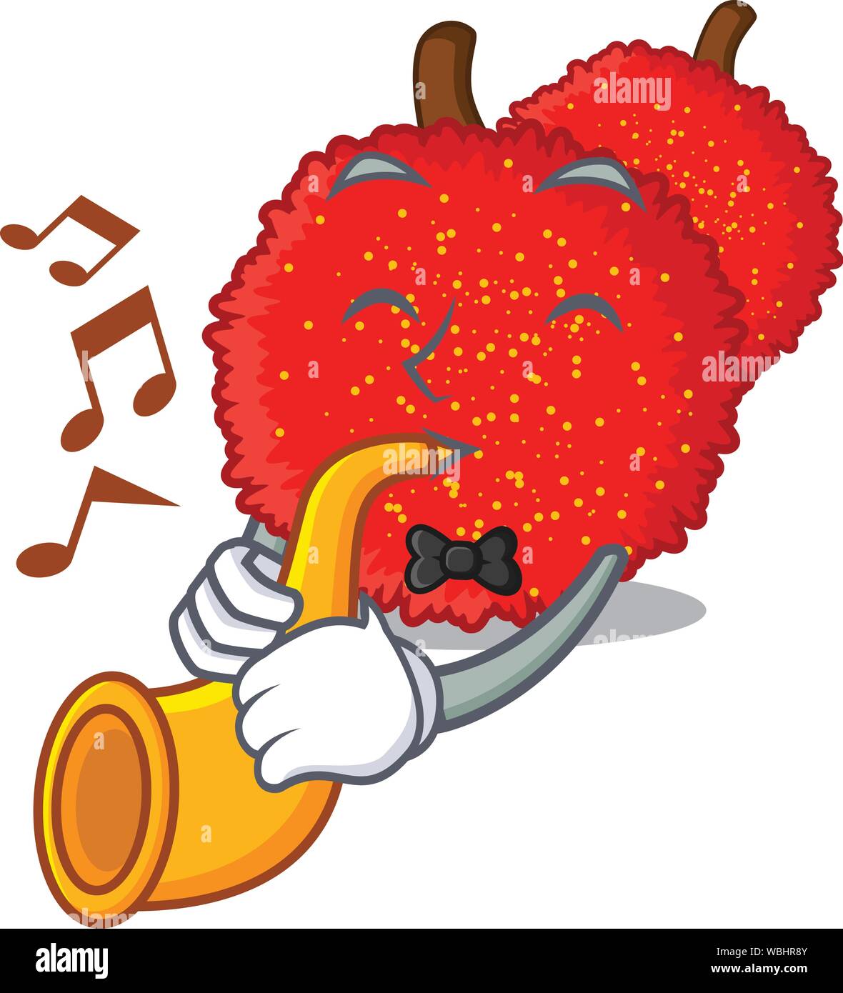 With trumpet bayberry tea served in cartoon glass Stock Vector Image ...