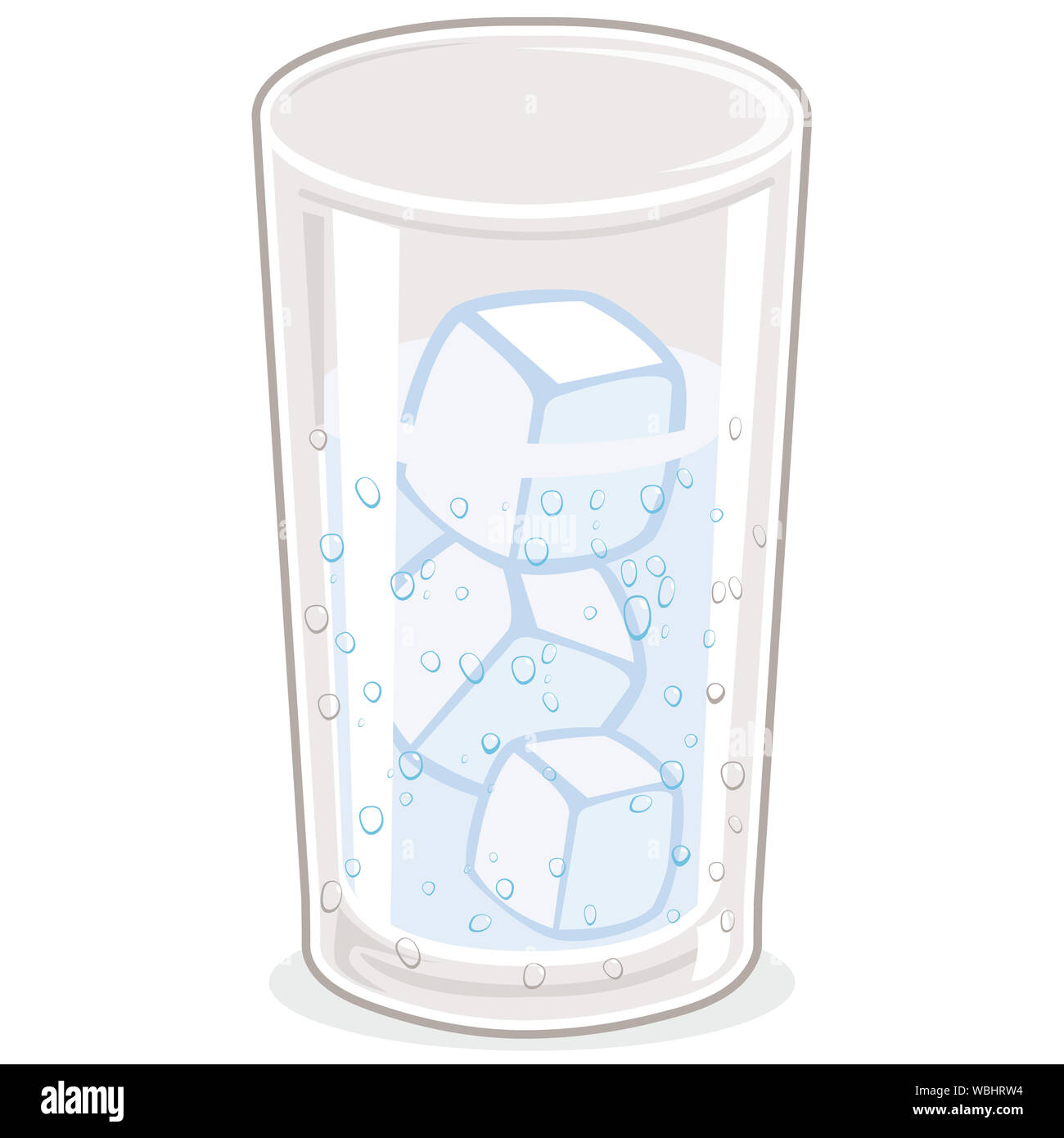 A cold glass of water with ice cubes. Iced cold water drink in glass on ...