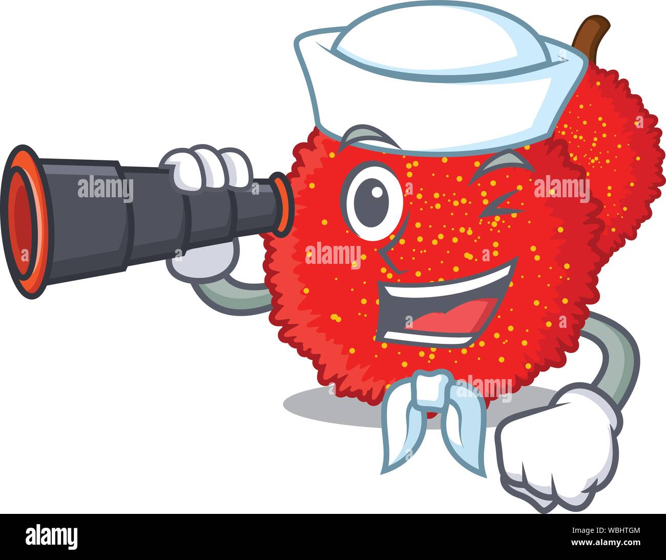 Sailor with binocular bayberry tea served in cartoon glass Stock Vector ...