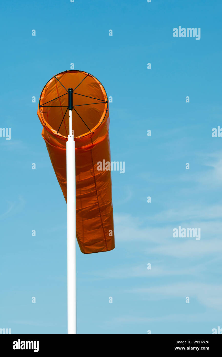 A windsock at Turweston Aerodrome, Buckinghamshire, England, UK Stock ...