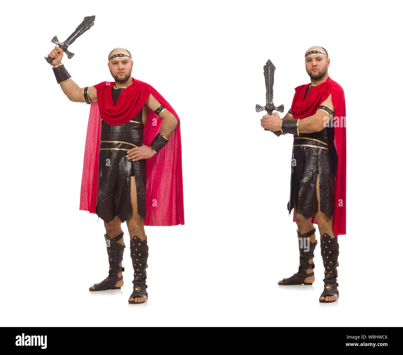 The gladiator isolated on white background Stock Photo - Alamy