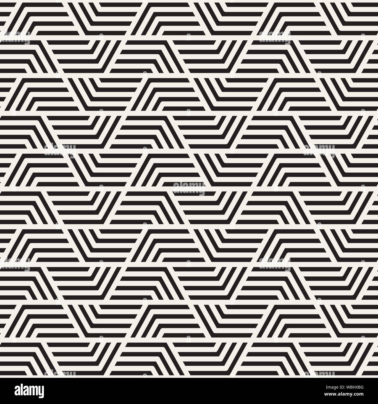 Vector seamless interlaced stylish pattern. Repeating geometric tiles with weaved bold lines ...