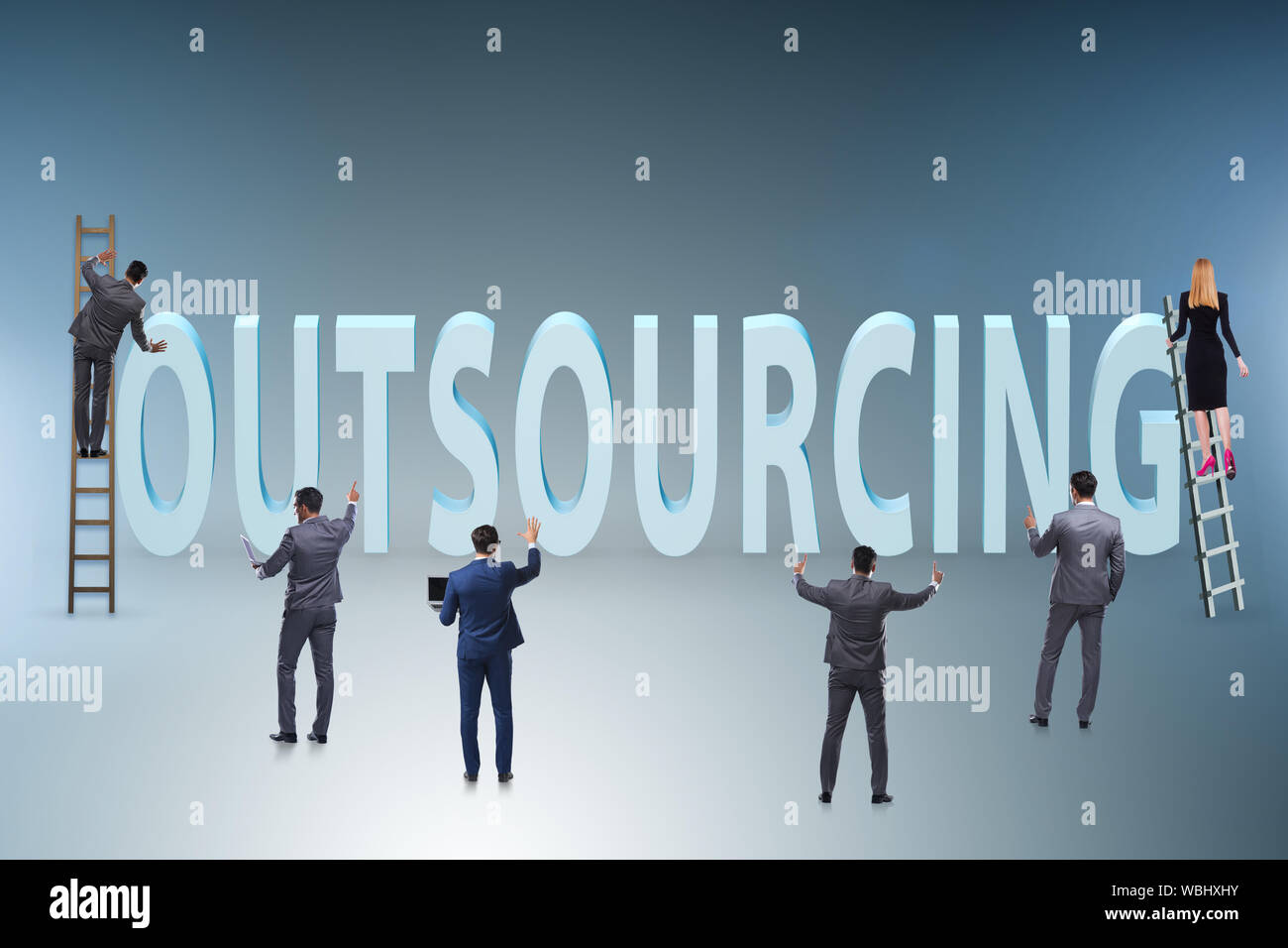 The concept of outsourcing in modern business Stock Photo - Alamy