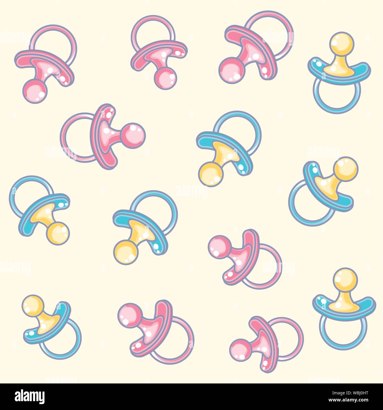 pattern of cute pacifiers baby vector illustration design Stock Vector ...