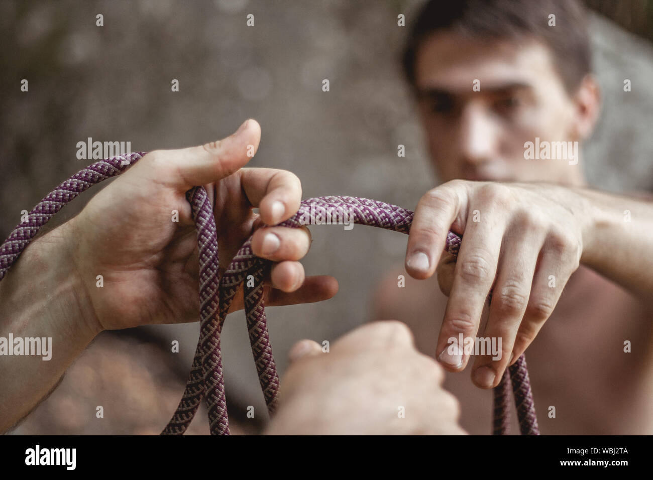 Two Hands Holding Rope High Resolution Stock Photography and Images - Alamy
