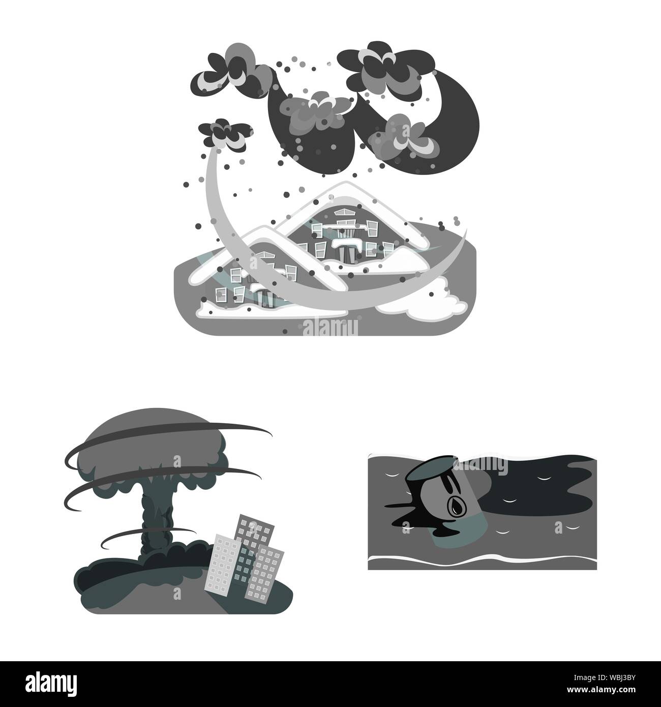 Vector design of nature and apocalypse symbol. Collection of nature and ...