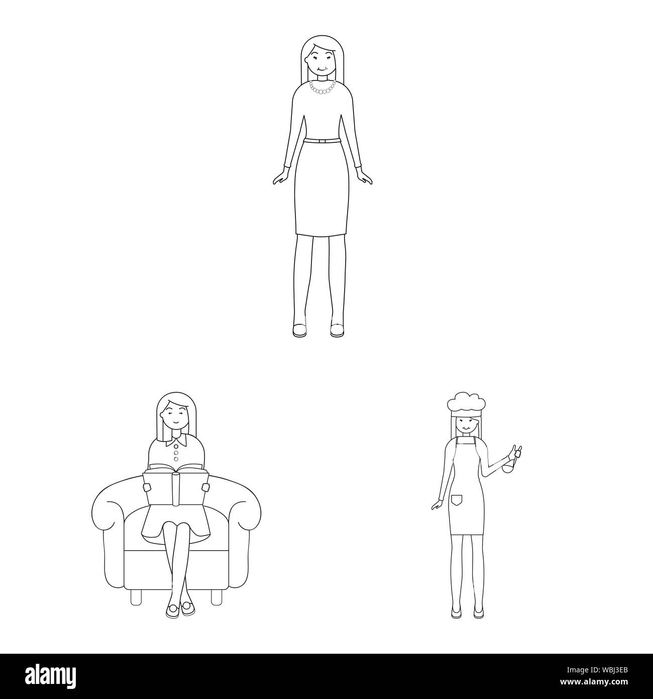 Vector design of posture and mood logo. Set of posture and female stock ...