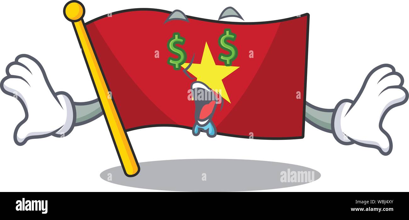 Money eye flag vietnam above wooden table cartoon Stock Vector Image ...