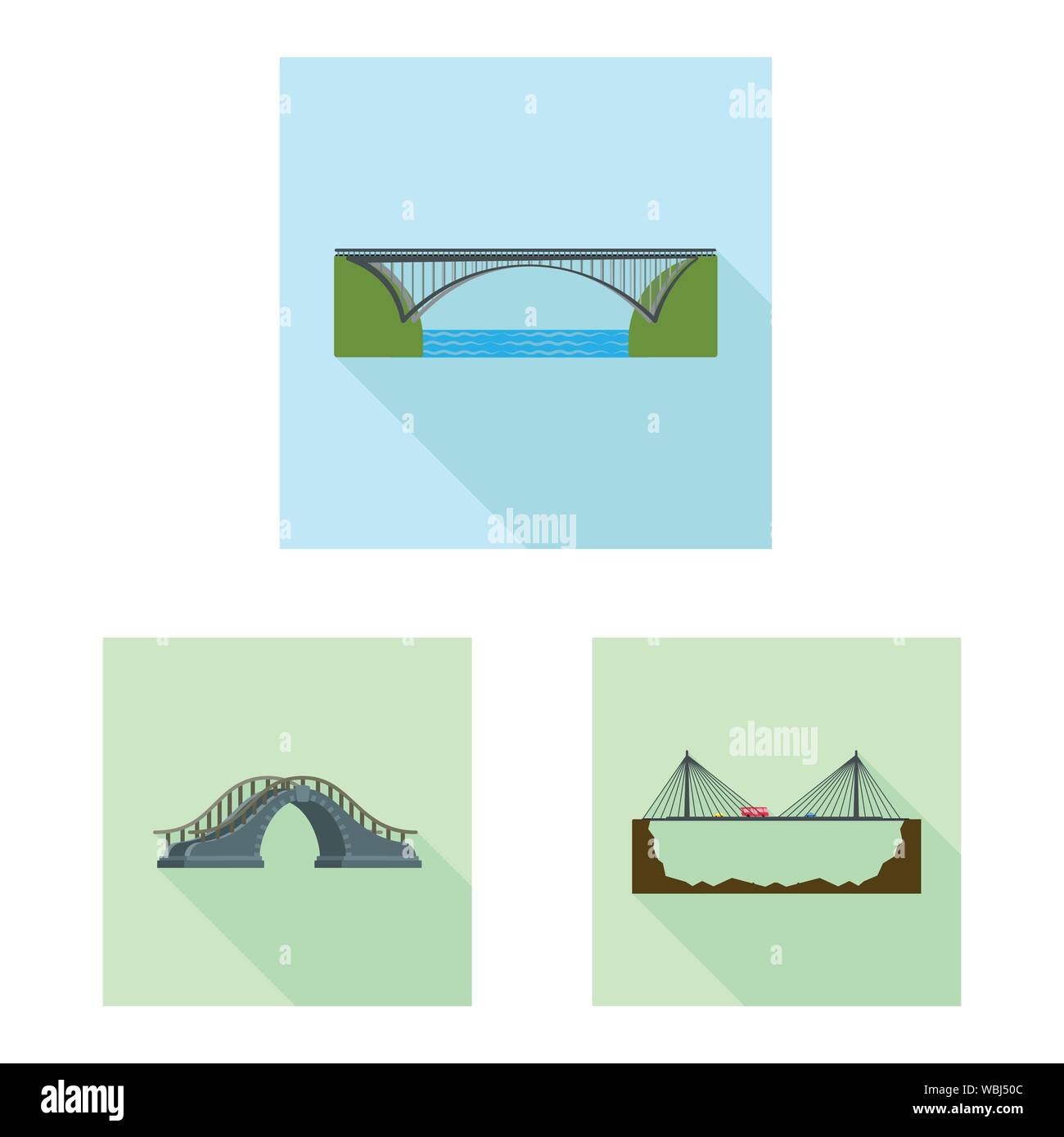 Vector illustration of bridgework and bridge logo. Collection of ...
