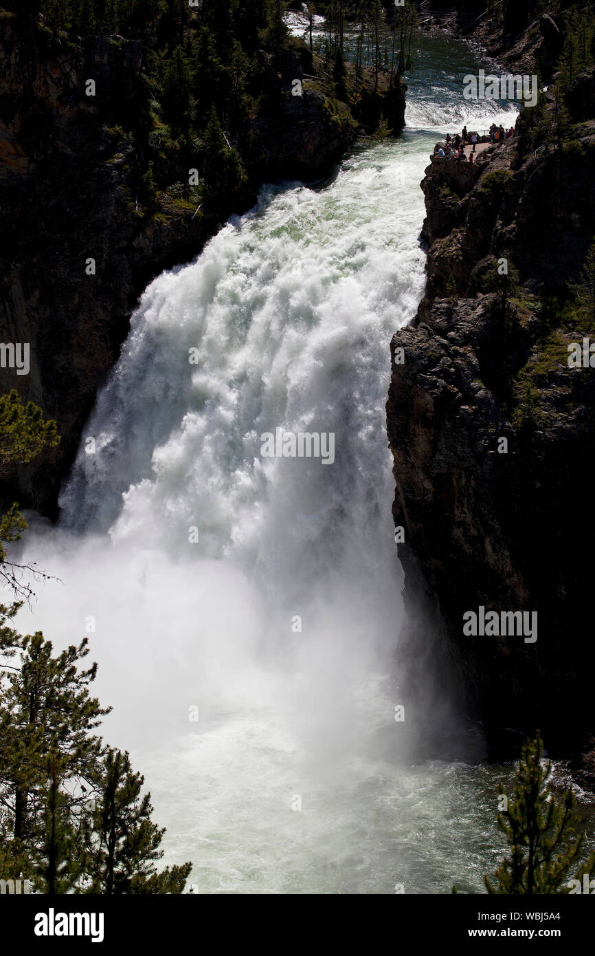 Upper Falls into the Grand Canyon on the Yellowstone River from the ...