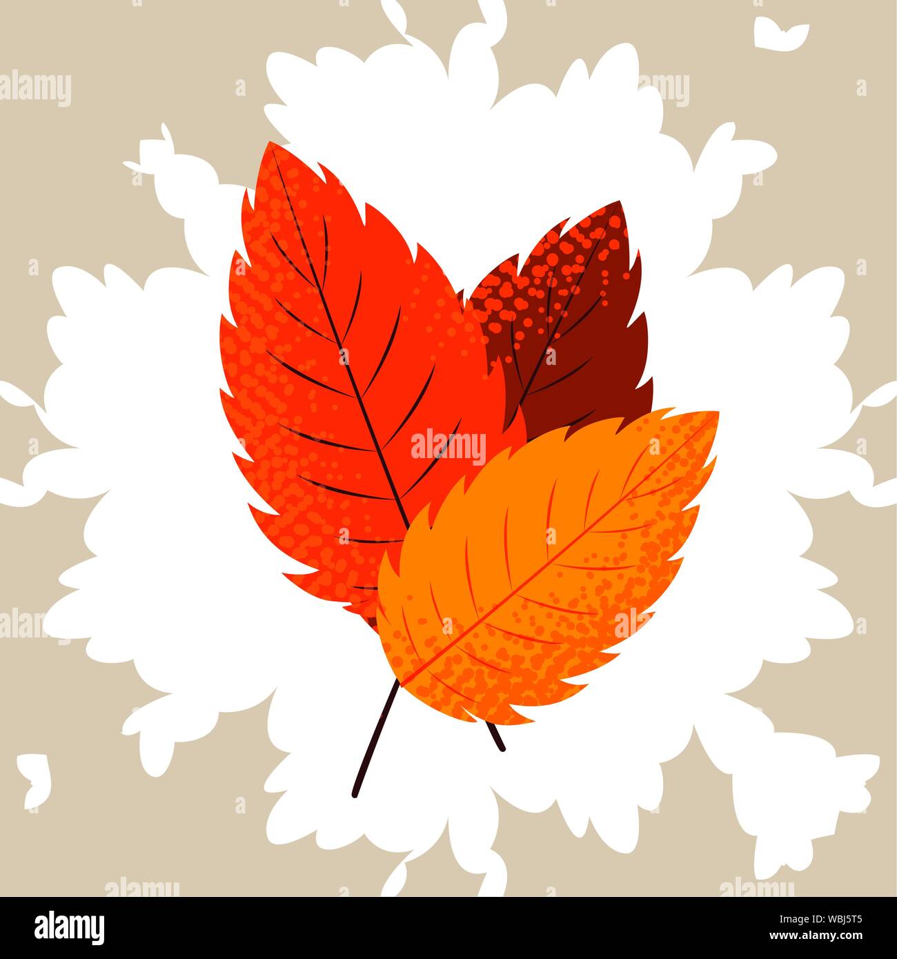 happy autumn season foliage leaves vector illustration Stock Vector ...