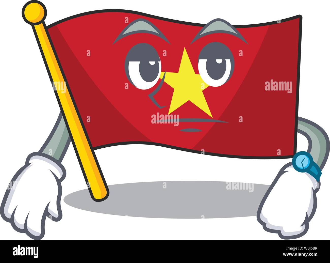 Waiting flag vietnam above wooden table cartoon Stock Vector Image ...