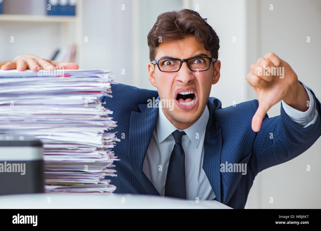 The businessman making copies in copying machine Stock Photo - Alamy