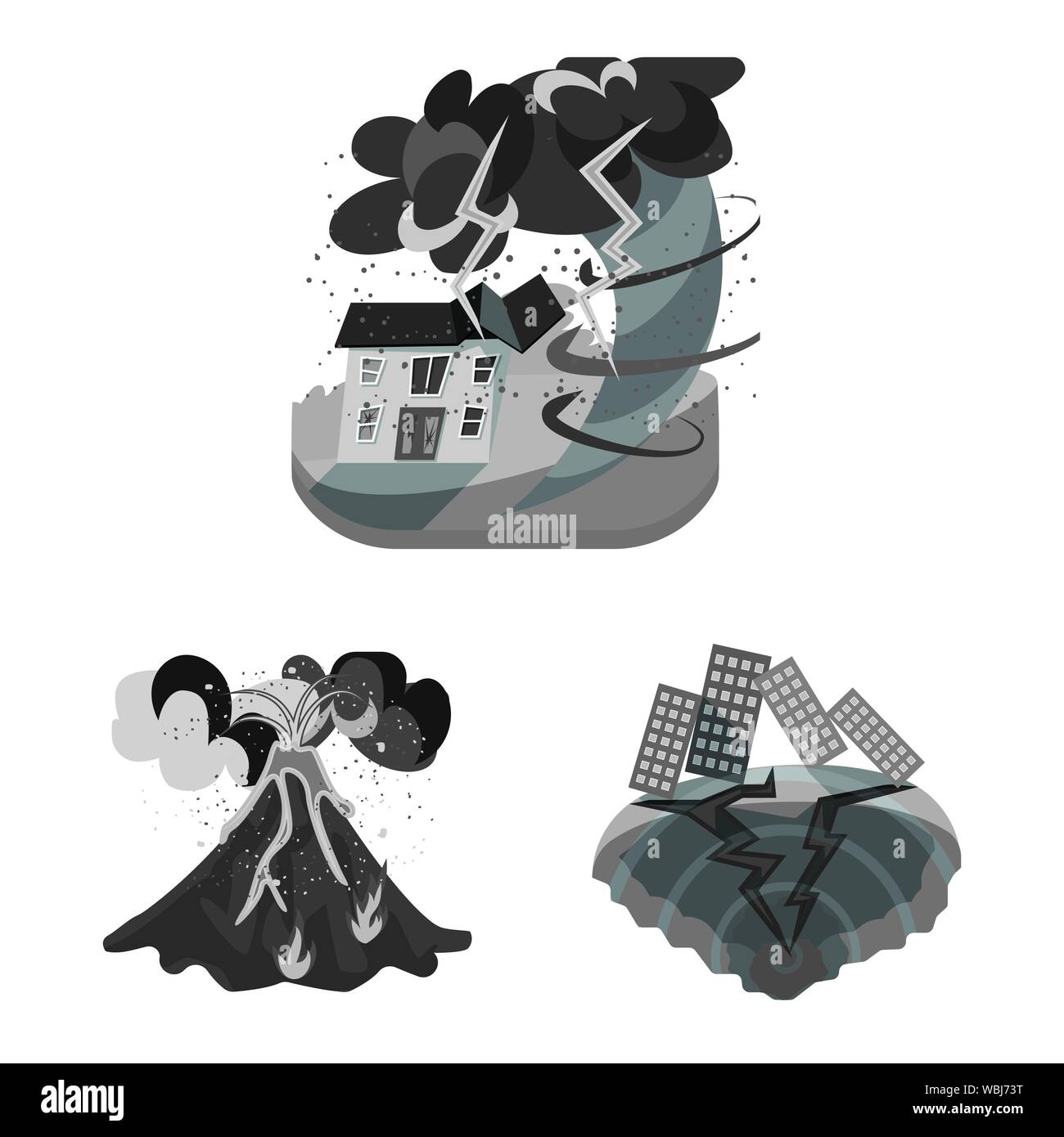 Vector design of nature and apocalypse icon. Set of nature and ...