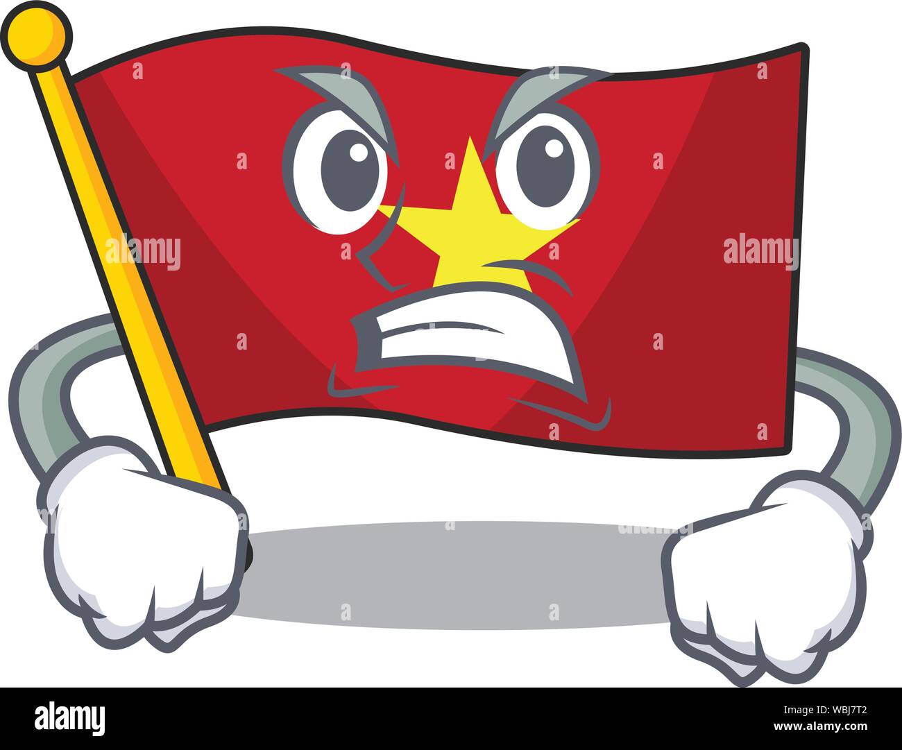 Angry flag vietnam fluttered on mascot pole Stock Vector Image & Art ...