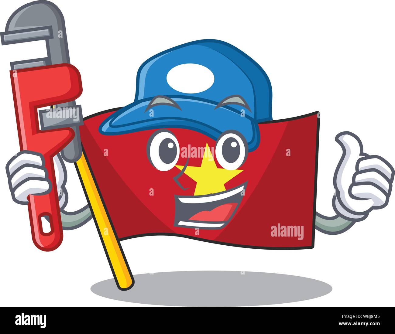 Plumber flag vietnam above wooden table cartoon Stock Vector Image ...
