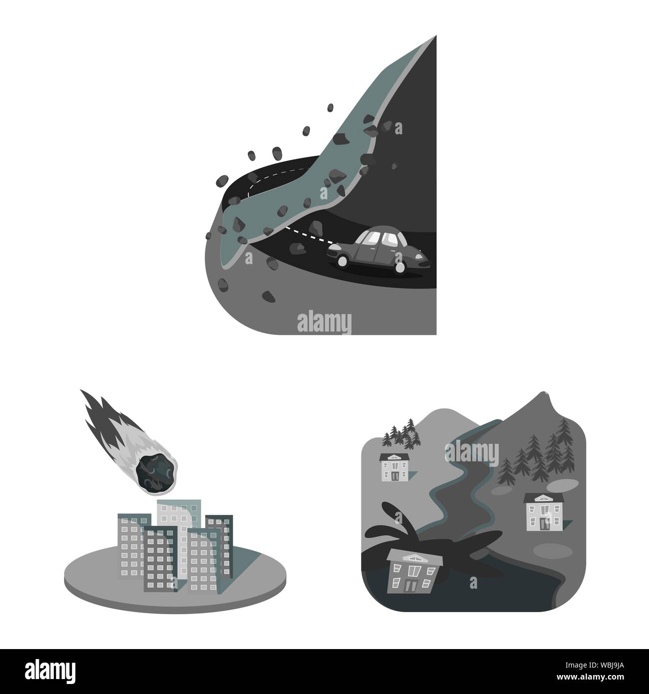 Vector design of nature and apocalypse symbol. Set of nature and ...