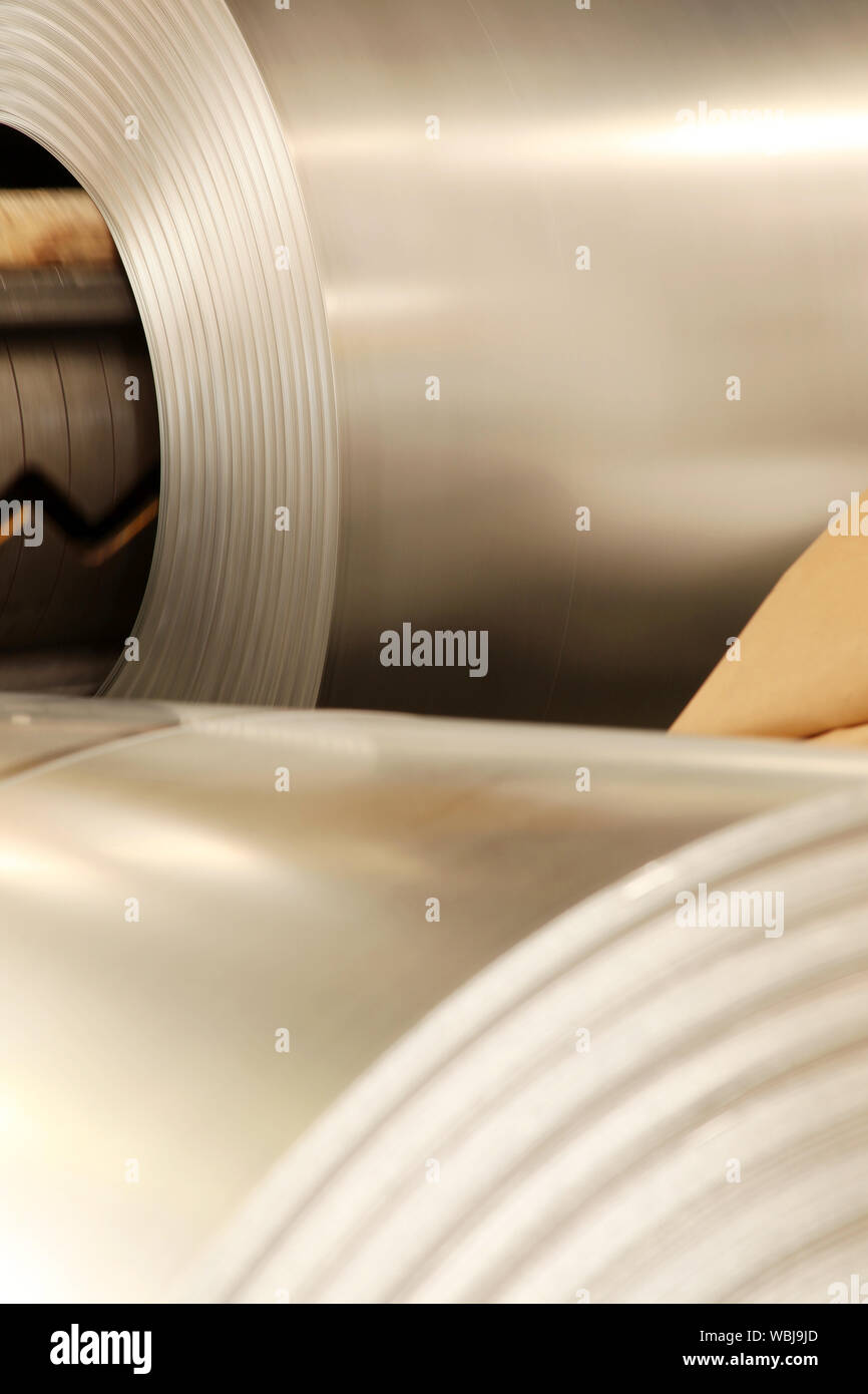 Rolls of steel sheet Stock Photo - Alamy