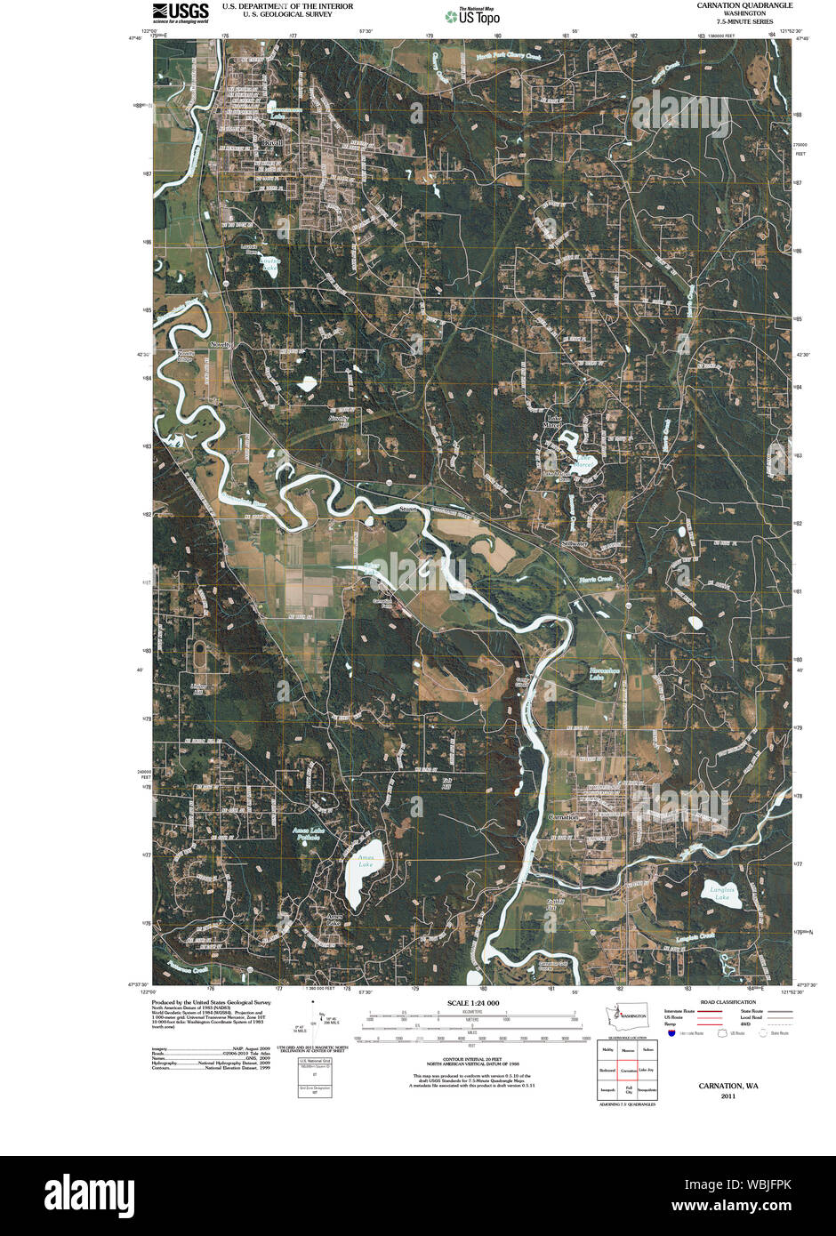 Map of carnation washington Cut Out Stock Images & Pictures - Alamy