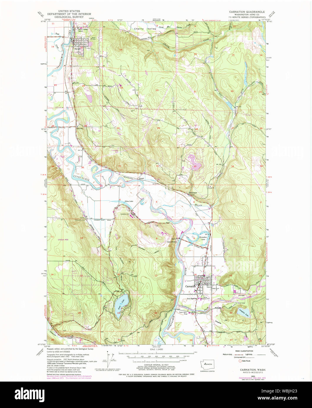 Carnation washington map Cut Out Stock Images & Pictures - Alamy