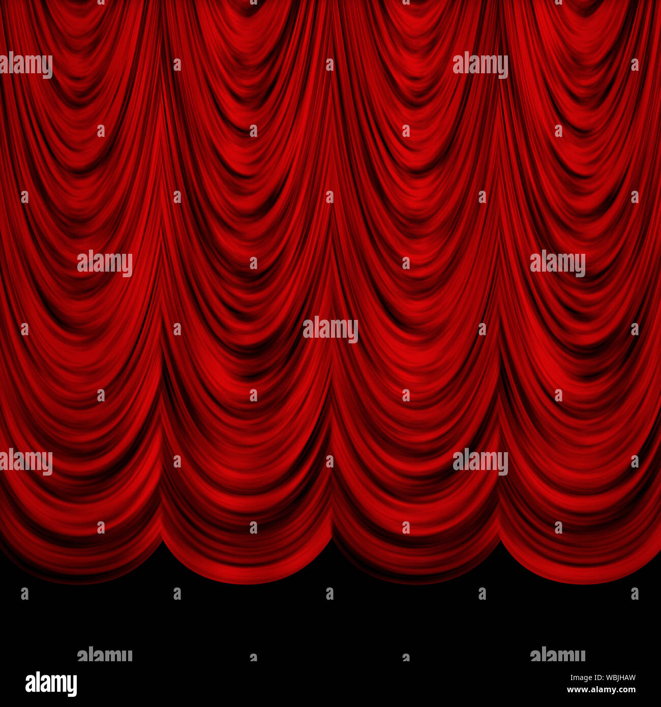 Red decoretive vintage curtains over black background Stock Photo - Alamy