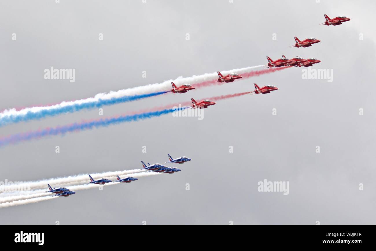 The Red Arrows and the Patrouille de France flying in Concorde ...