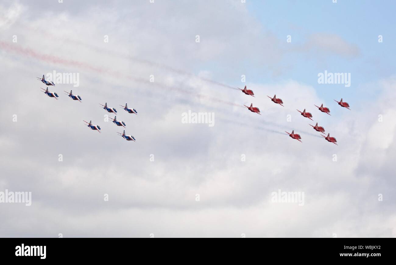 The Red Arrows and the Patrouille de France flying in Concorde ...