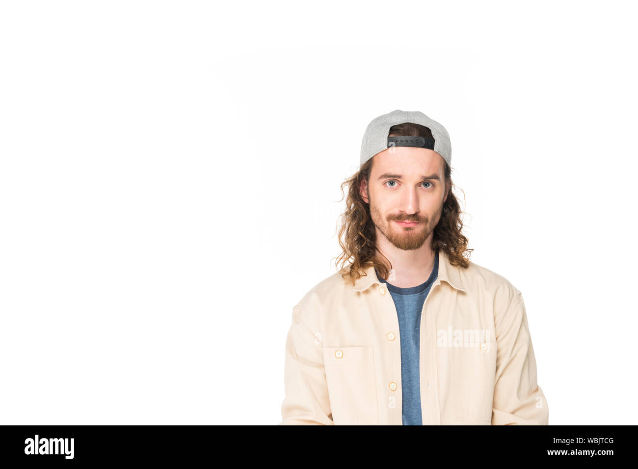 confused young man looking at camera isolated on white Stock Photo - Alamy
