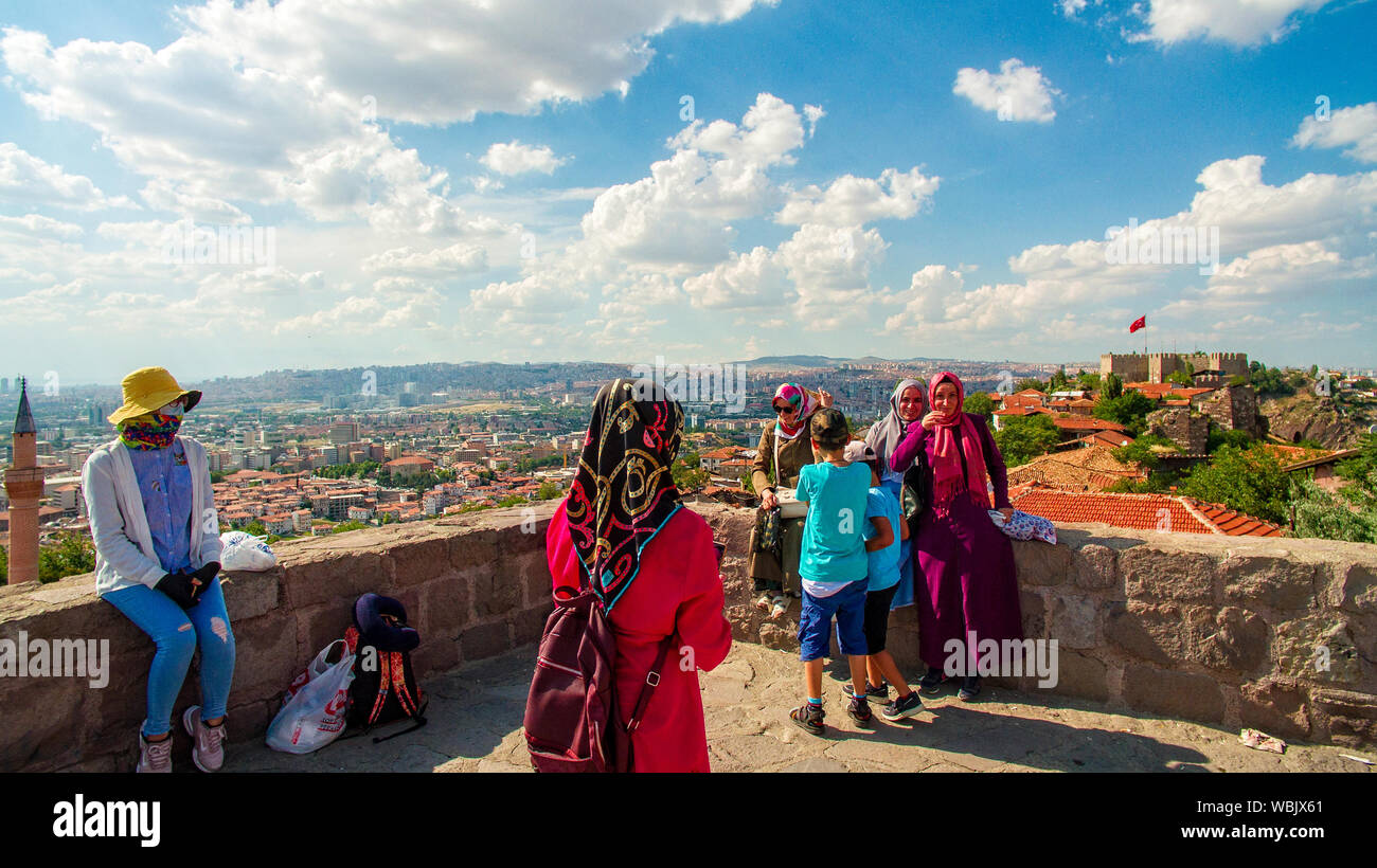 Panoramic view of Ankara Castle (Kalesi). View of the capital of Turkey ...