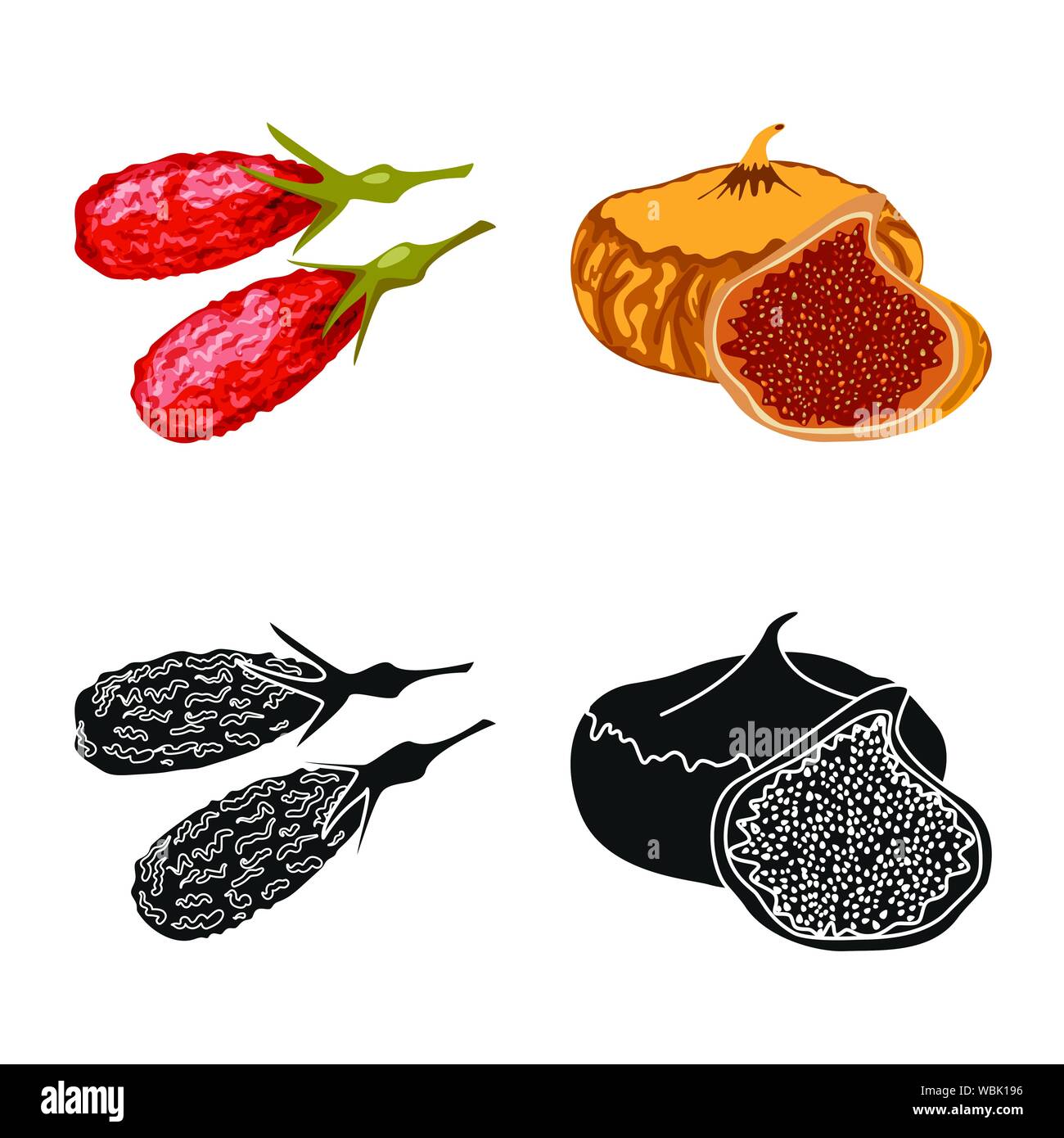 Vector design of food and raw logo. Collection of food and nature stock ...
