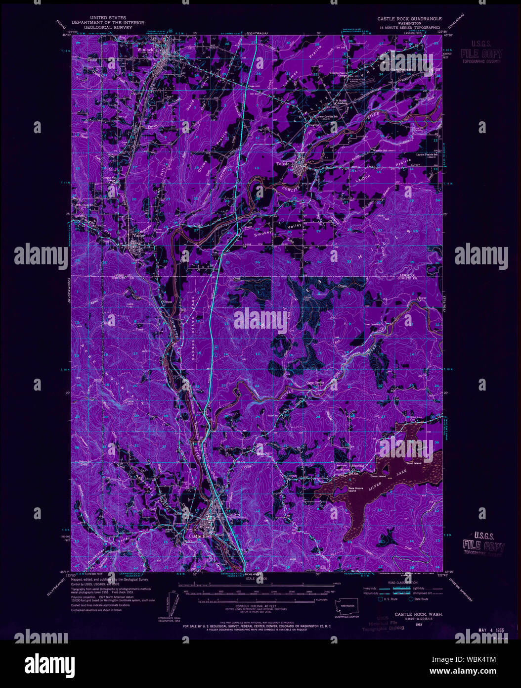 Map of castle rock washington hi-res stock photography and images - Alamy