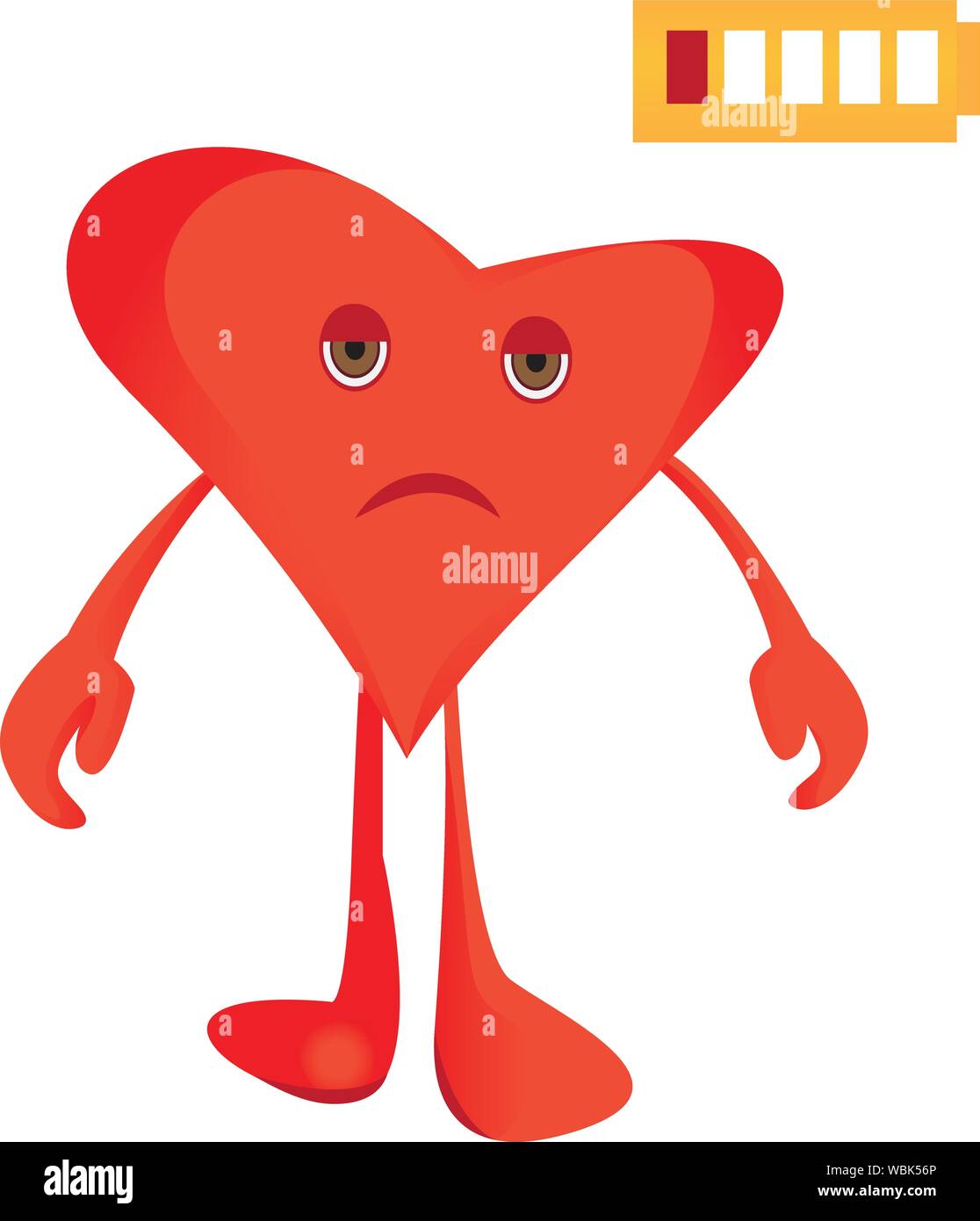 A heart under stress. Unhealthy feeling vector illustration in cartoon ...